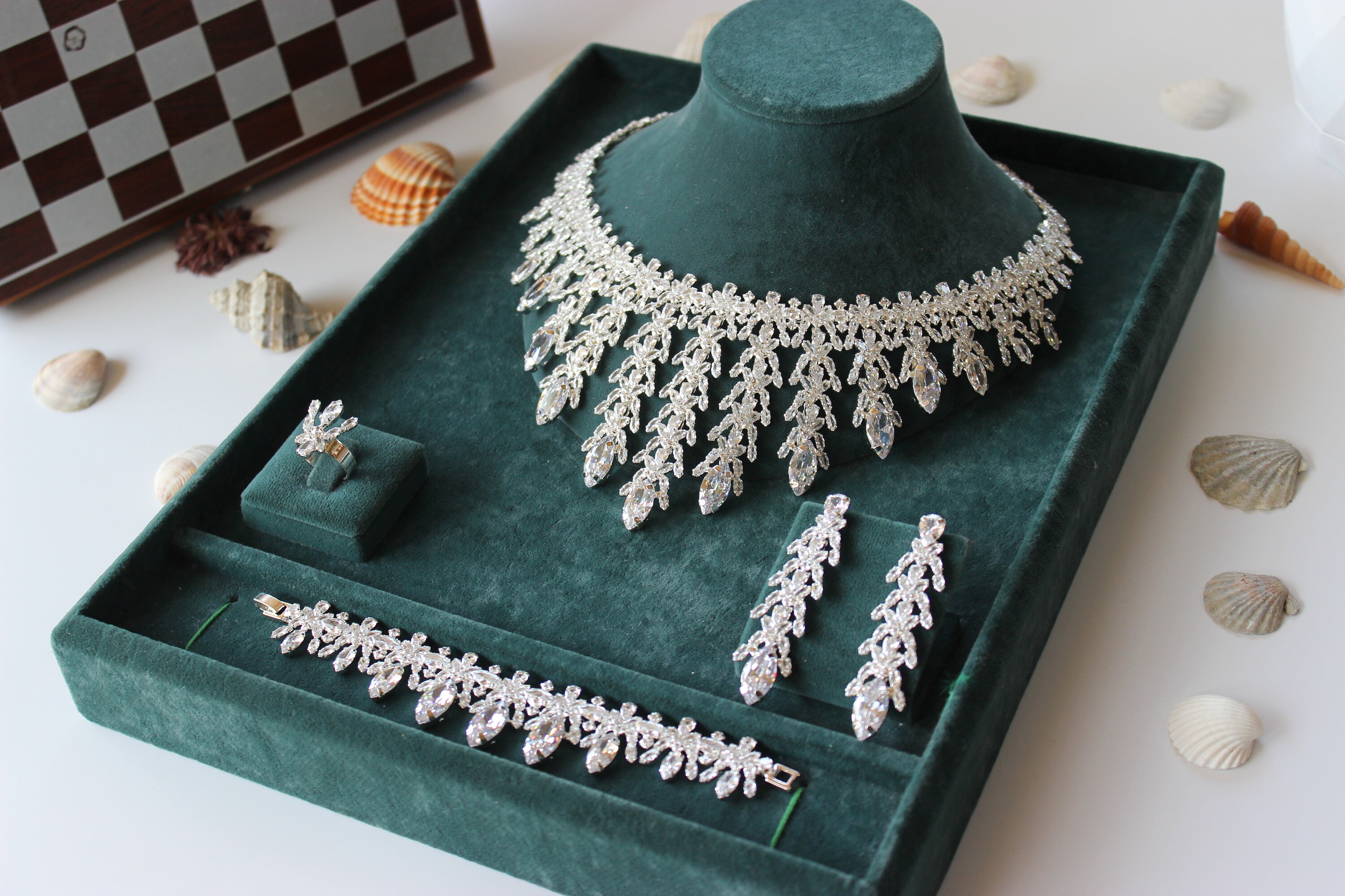 Zircon Bridal Jewelry Set for Bride. Bridal Necklace, Wedding Jewelry ...