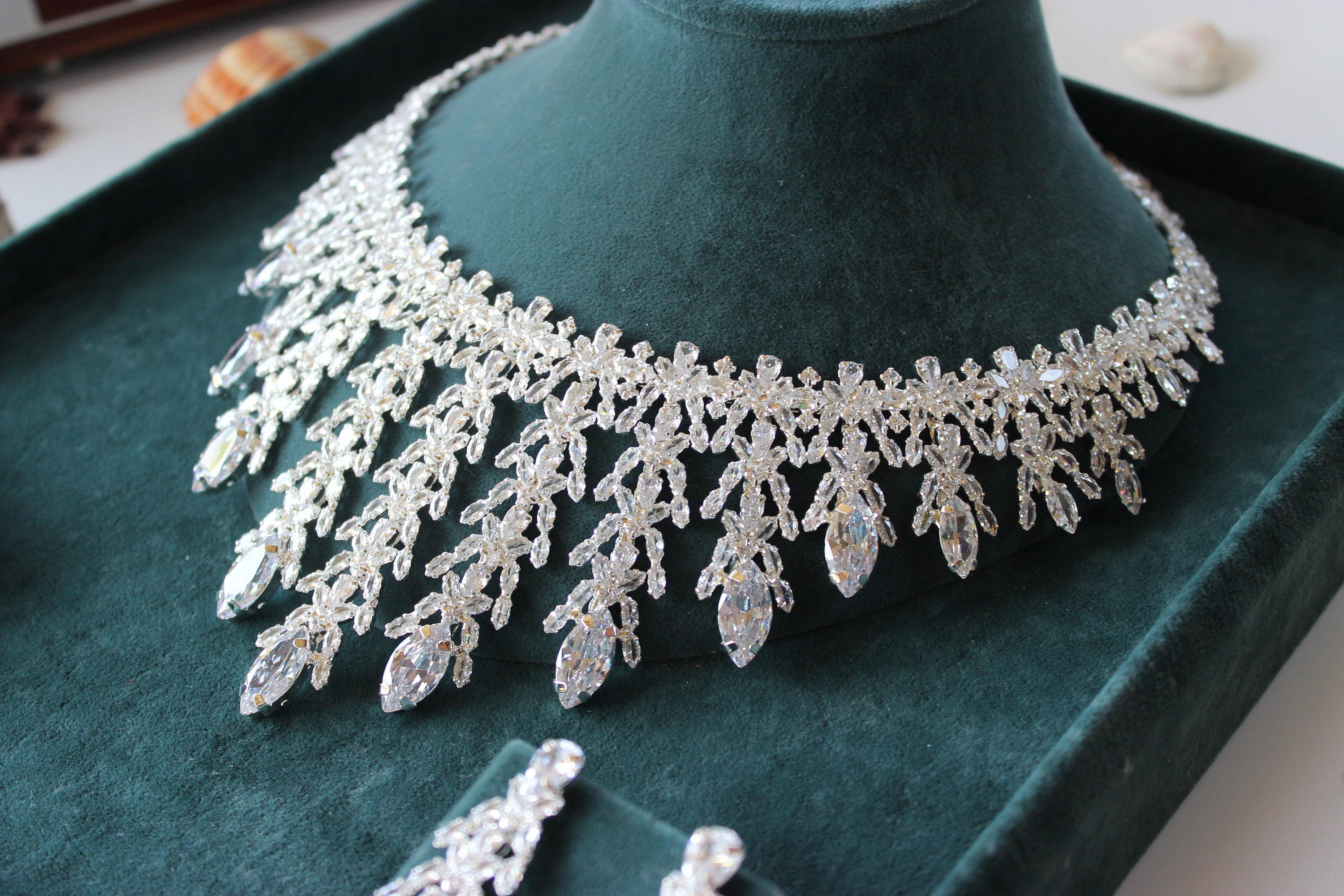 Zircon Bridal Jewelry Set for Bride. Bridal Necklace, Wedding Jewelry ...