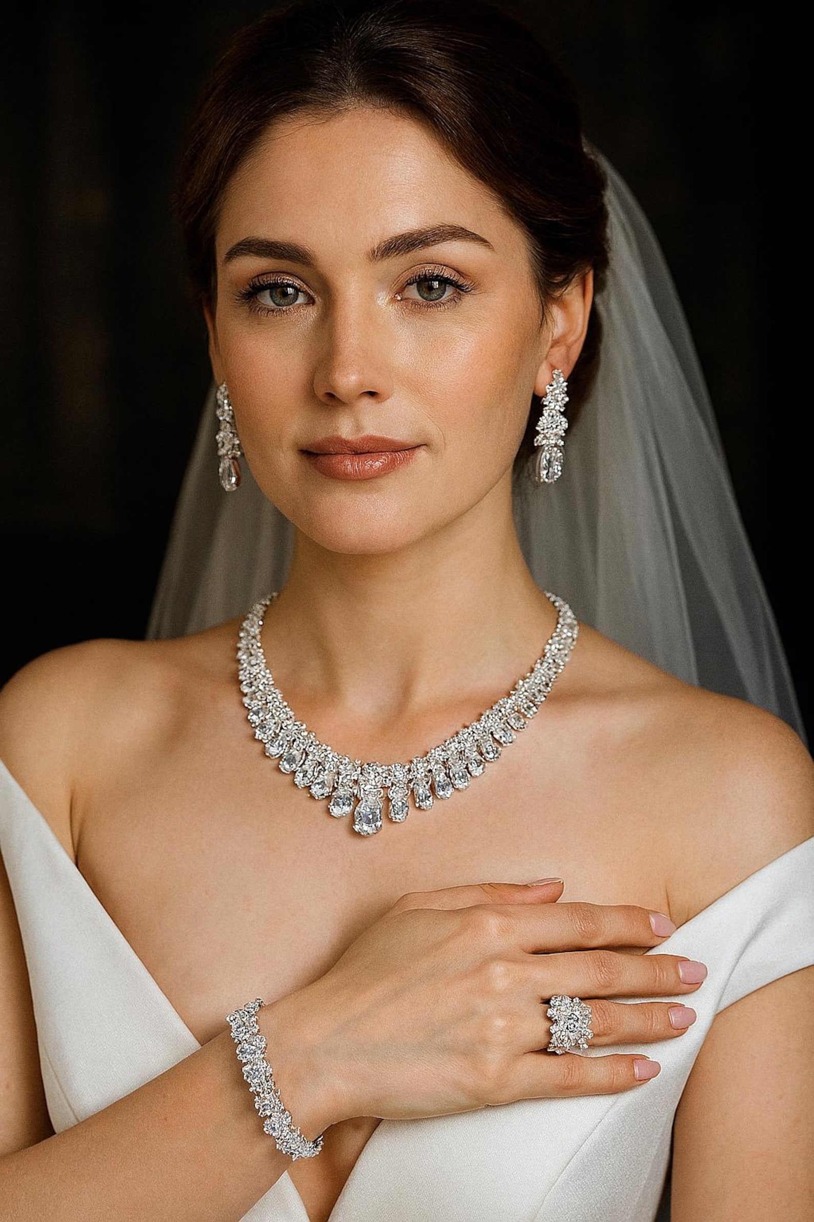 Bridal Jewelry Set – Luxury Zirconia Wedding Necklace, Earrings ...
