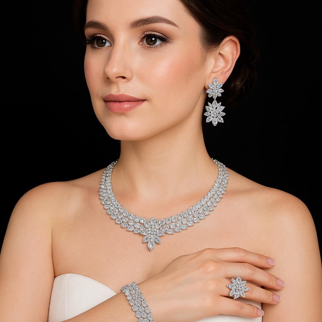 Luxury Zirconia Wedding for Brides Set. Bridal Jewelry Set, Wedding ...