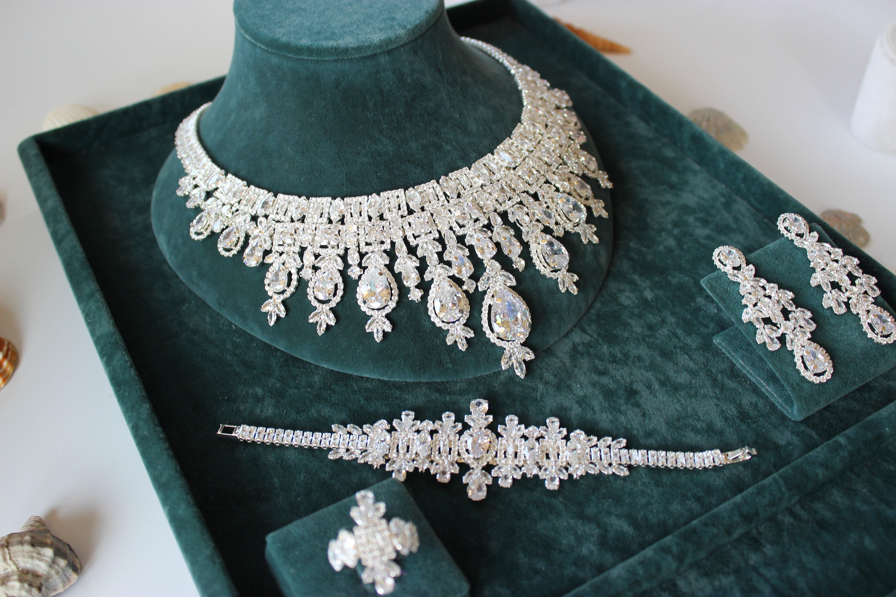 Swarovski Crystal Bridal Necklace Set, Bridal Jewelry Set, Bridal ...