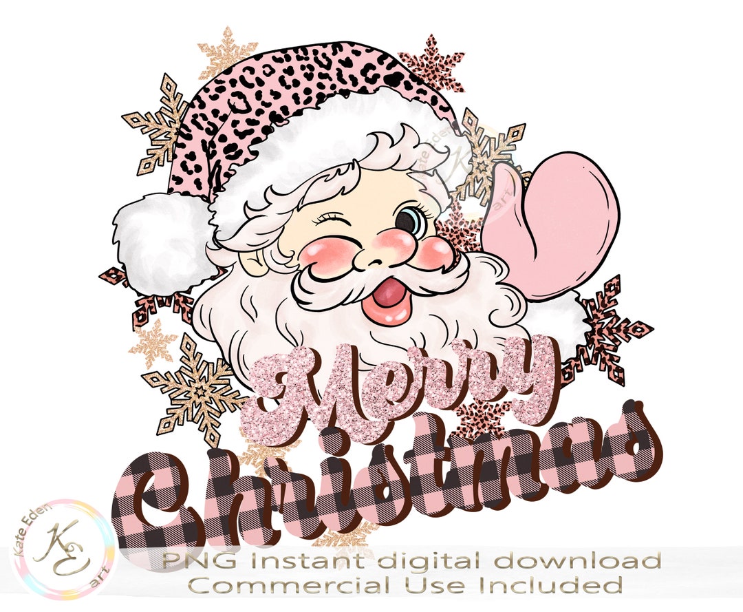 Pink Vintage Santa Claus, Vintage Santa Clause, Pink Retro Santa, Santa ...