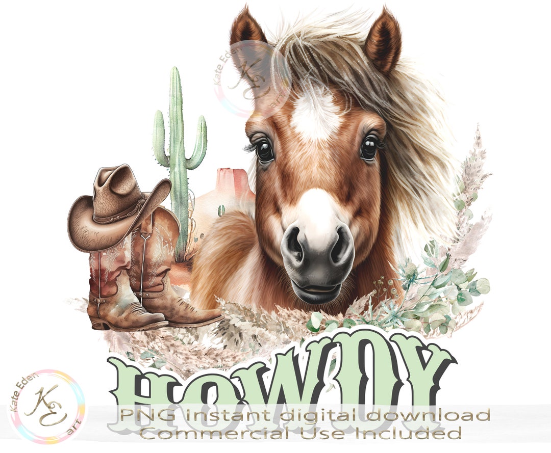 Howdy PNG, Cute Horse Clipart, Texas Horse, Western PNG, Horse Gifts ...