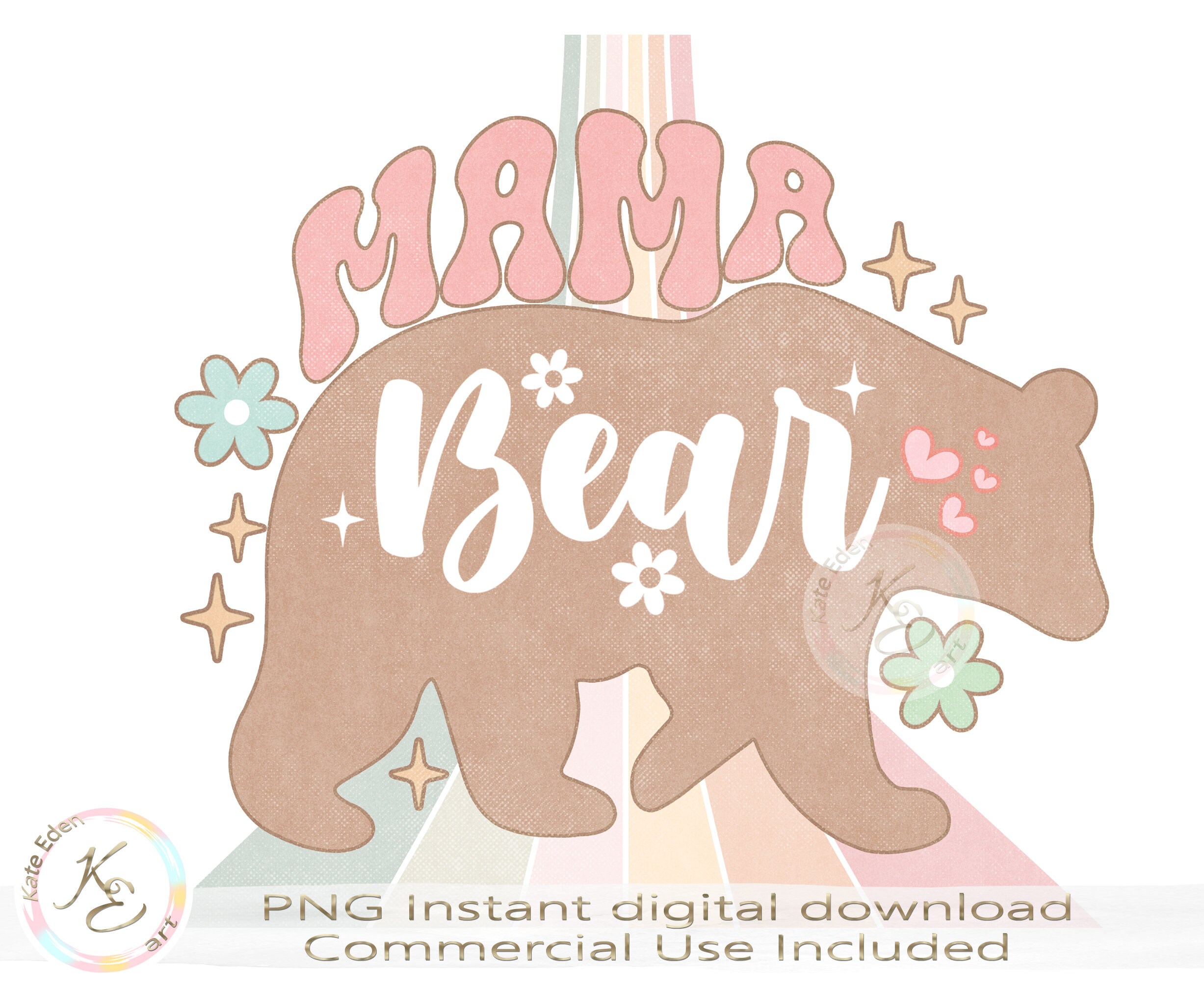 Retro Mama Bear PNG Girl Mom Mom Life Groovy Mama Instant - Etsy