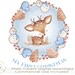 My First Christmas PNG, Cute Winter Baby Deer, Blue Christmas ...