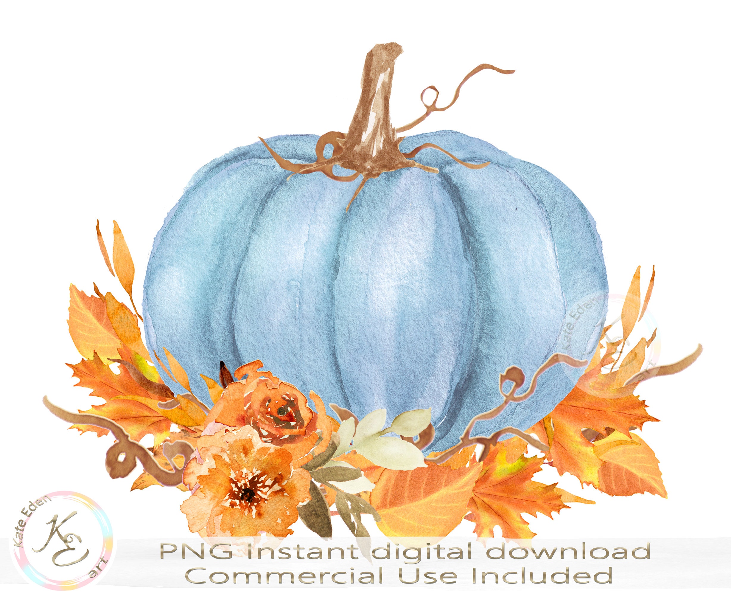 Watercolor Pumpkin Clipart Fall Design Fall Decor Autumn - Etsy