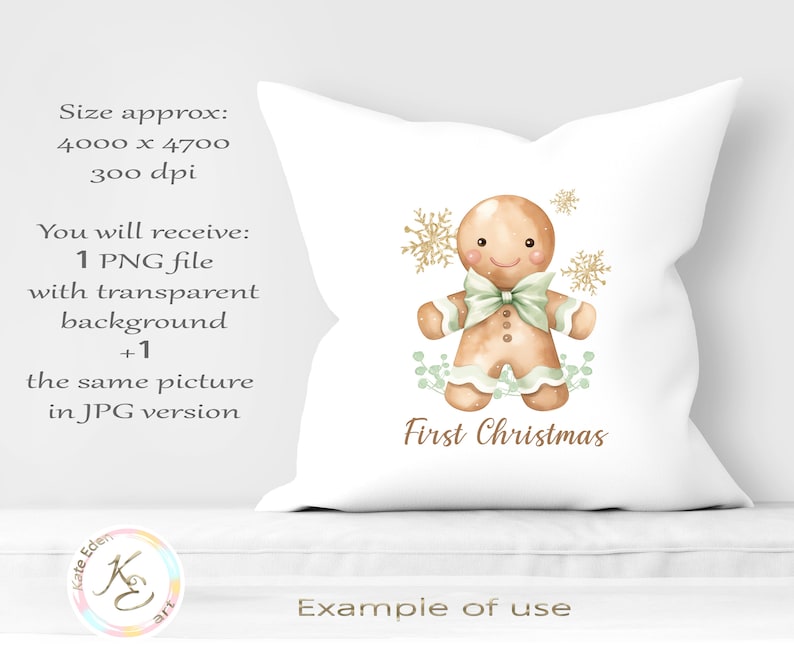 1st Christmas PNG, Gingerbread Man, Baby First Christmas, Sublimation ...