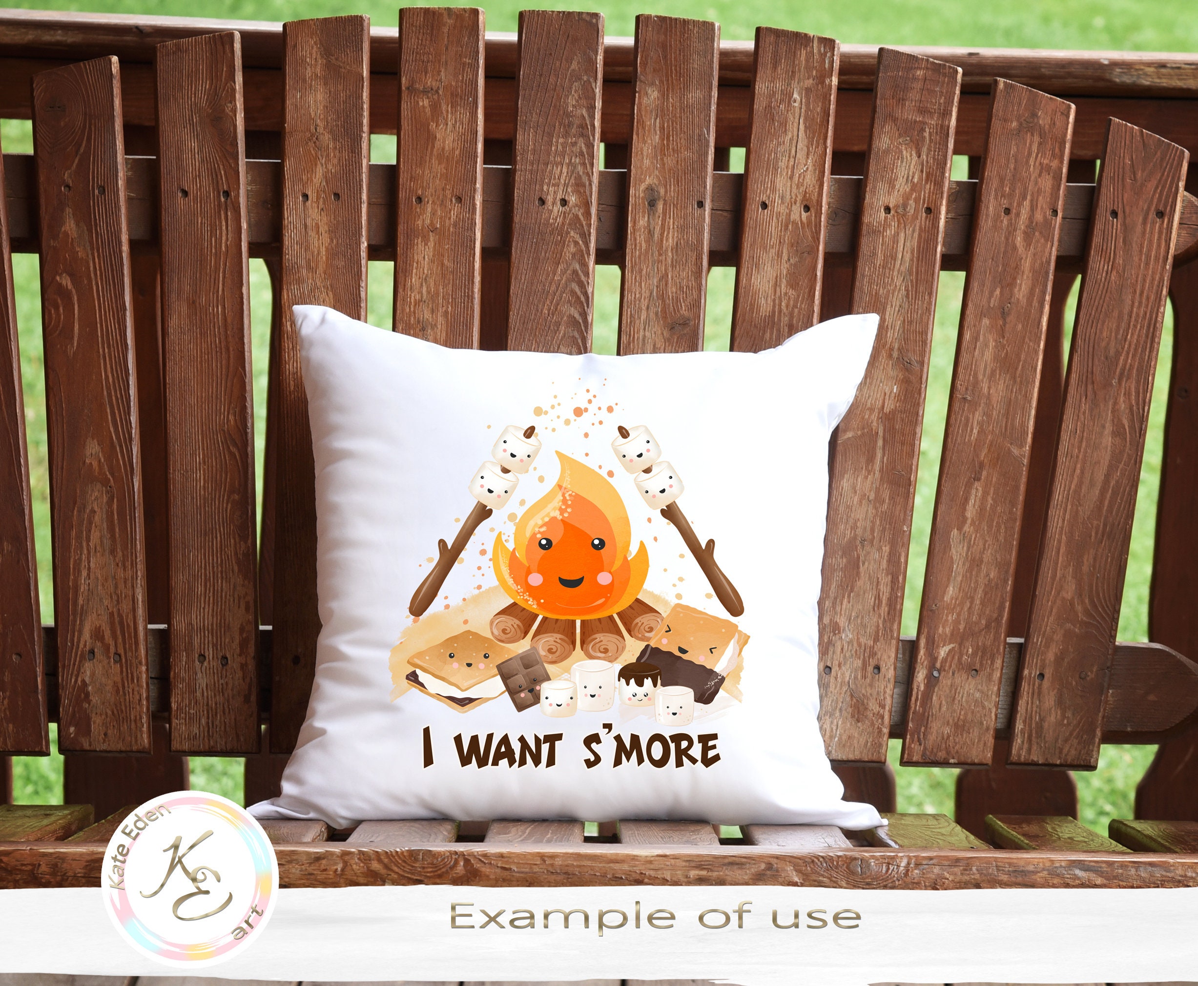 I Want S'more PNG Smores Clipart Summer Instant - Etsy