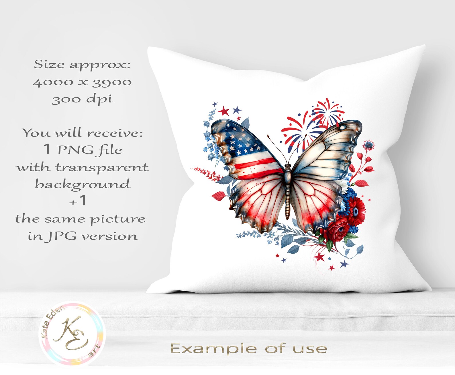 American Flag Butterfly PNG 4th of July Png Patriotic Png - Etsy