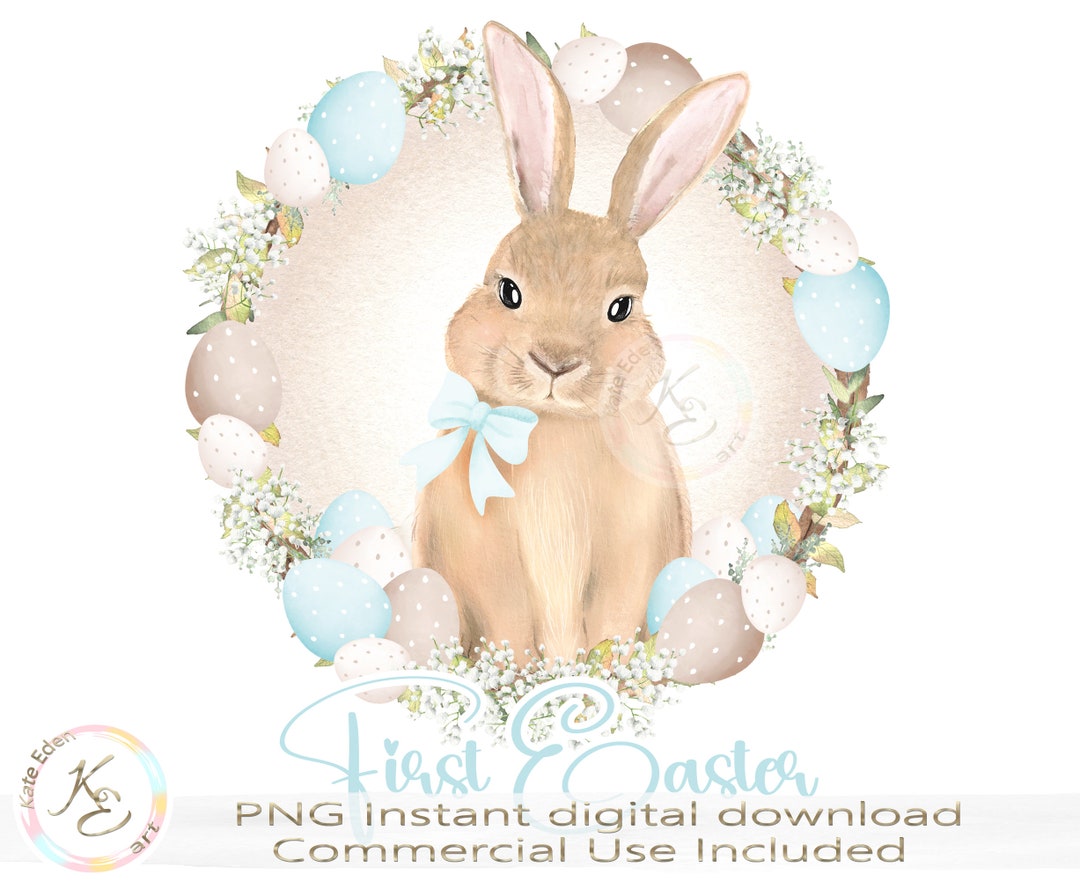 My 1st Easter PNG, Cute Bunny PNG, First Easter Boy, Sublimation Design ...