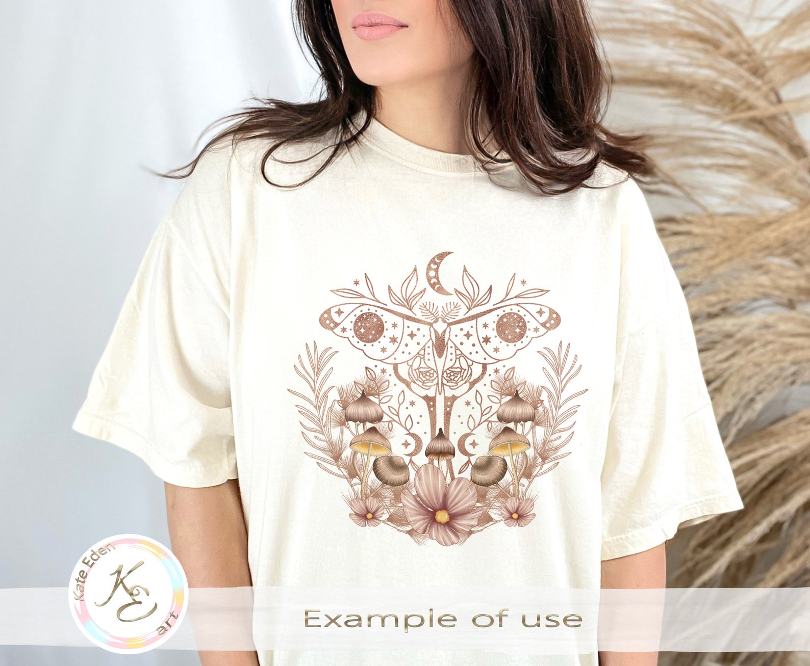 Cottagecore Mushroom PNG Moon Moth and Mushrooms Magical - Etsy