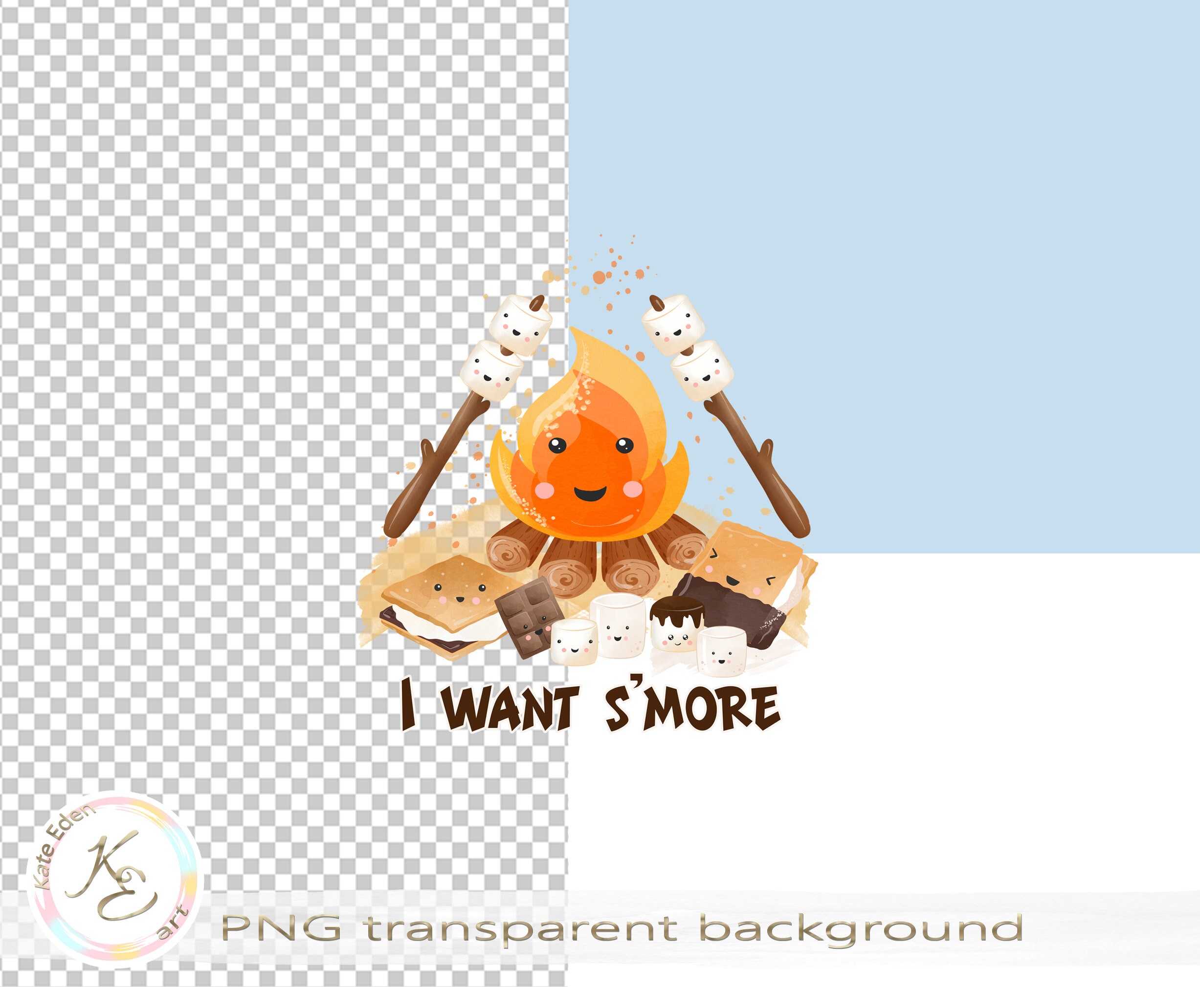 I Want S'more PNG Smores Clipart Summer Instant - Etsy