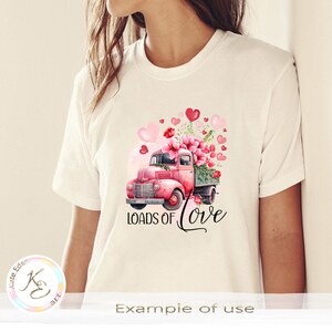 Valentine's Day PNG Pink Truck, Red and Pink Flowers and Hearts, Loads ...
