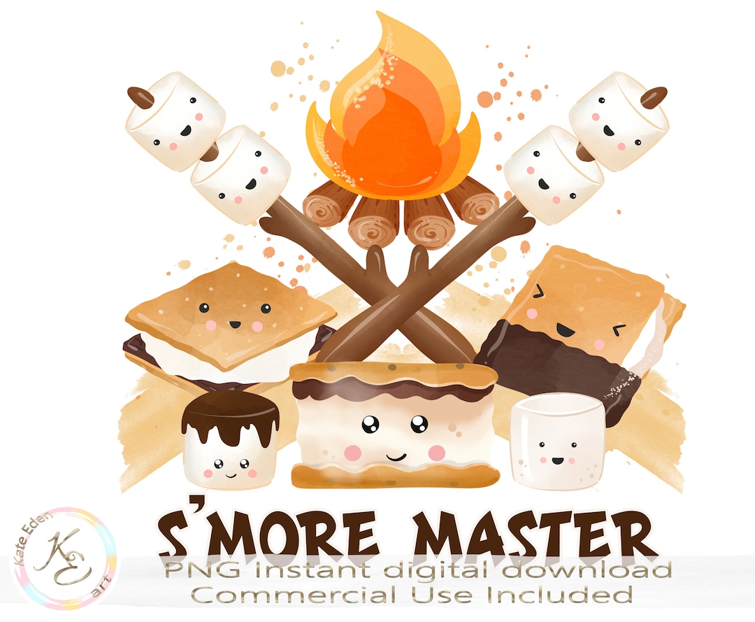 S'more Master PNG, Smores Clipart, Bonfire, Instant Download, Smore ...