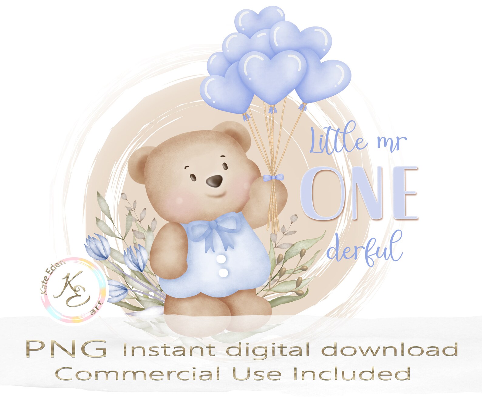 First Birthday Design for Baby Boy PNG Sublimation Design - Etsy
