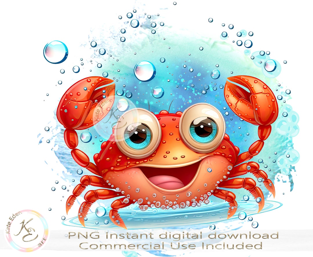 Cute Crab PNG Summer PNG Beach Png Crab Clipart - Etsy