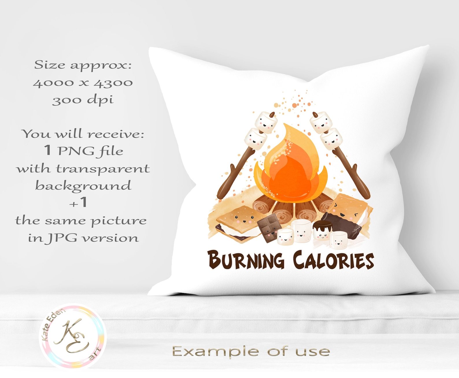 Burning Calories PNG Smores Clipart Summer Instant - Etsy