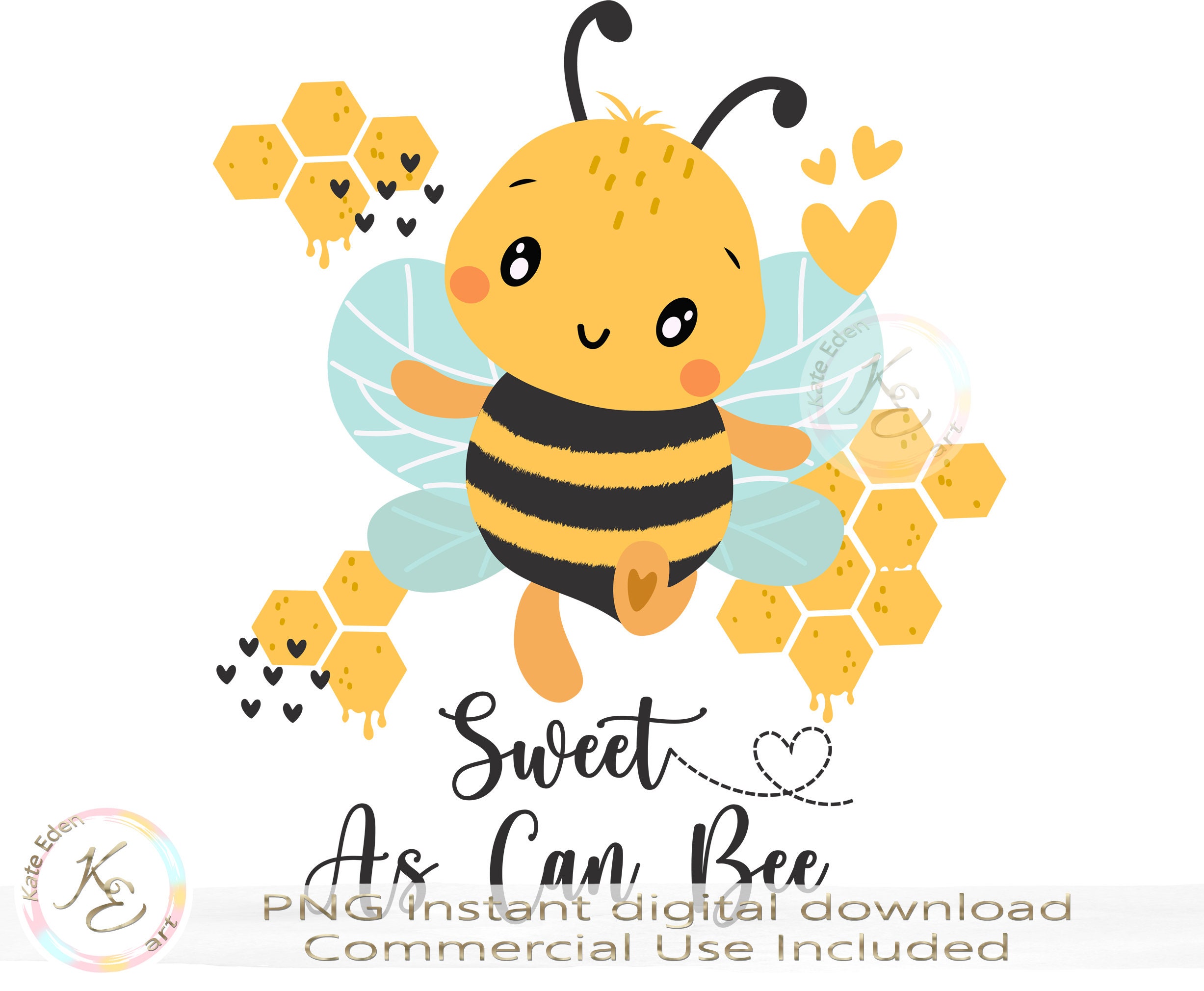 Cute Cartoon Bee With Honey