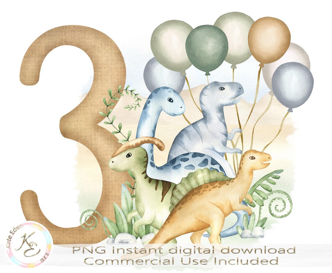 3rd Birthday Dinosaur, 3rd Birthday PNG, Sublimation, Instant Download ...