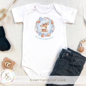 My First Christmas PNG, Cute Winter Baby Deer, Blue Christmas ...