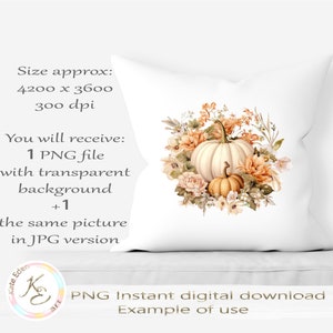 Boho Pumpkins PNG, Thanksgiving, Instant Digital Download, Scrapbook ...