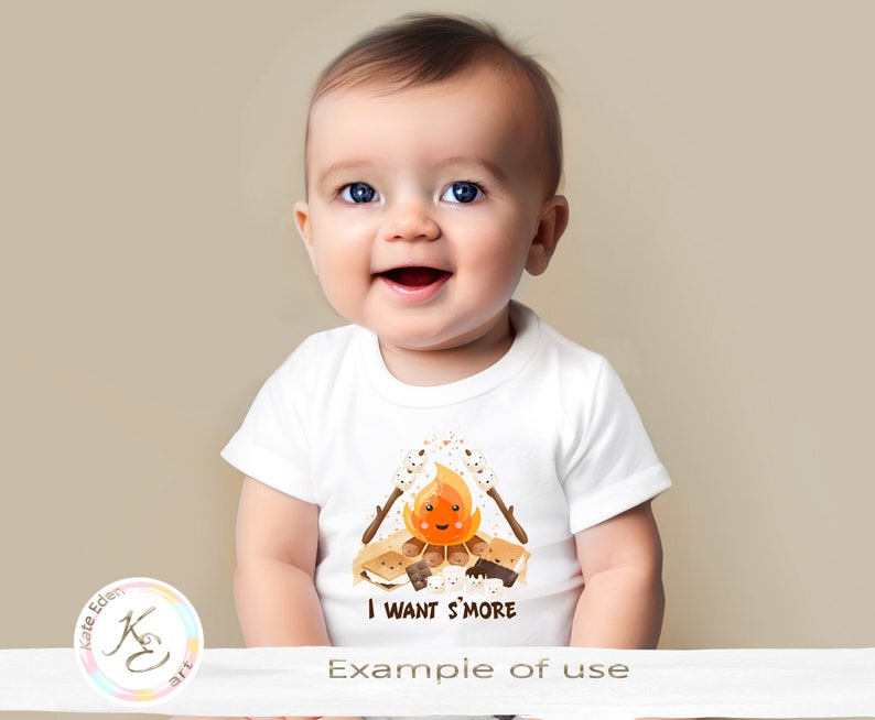 I Want S'more PNG Smores Clipart Summer Instant - Etsy