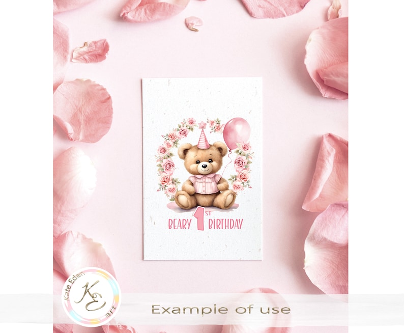 Beary 1st Birthday PNG First Birthday Girl Cute Teddy Bear - Etsy