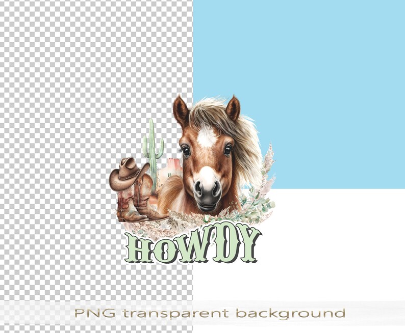 Howdy PNG Cute Horse Clipart Texas Horse Western PNG Horse - Etsy