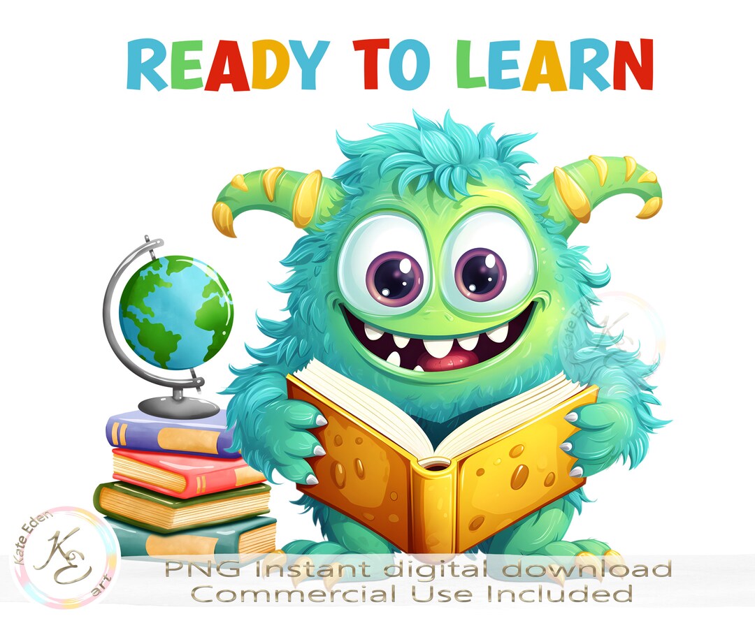 Cute Monster Student PNG, Back to School PNG, First Day of School ...