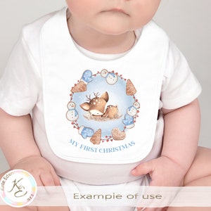 My First Christmas PNG Blue, Cute Winter Baby Deer, Christmas ...