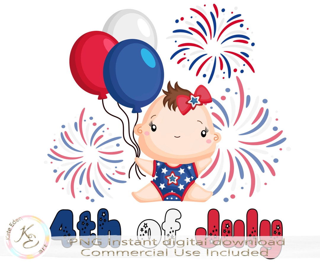 Cute 4th of July Patriotic Baby Girl, Sublimation Design, Fourth of ...