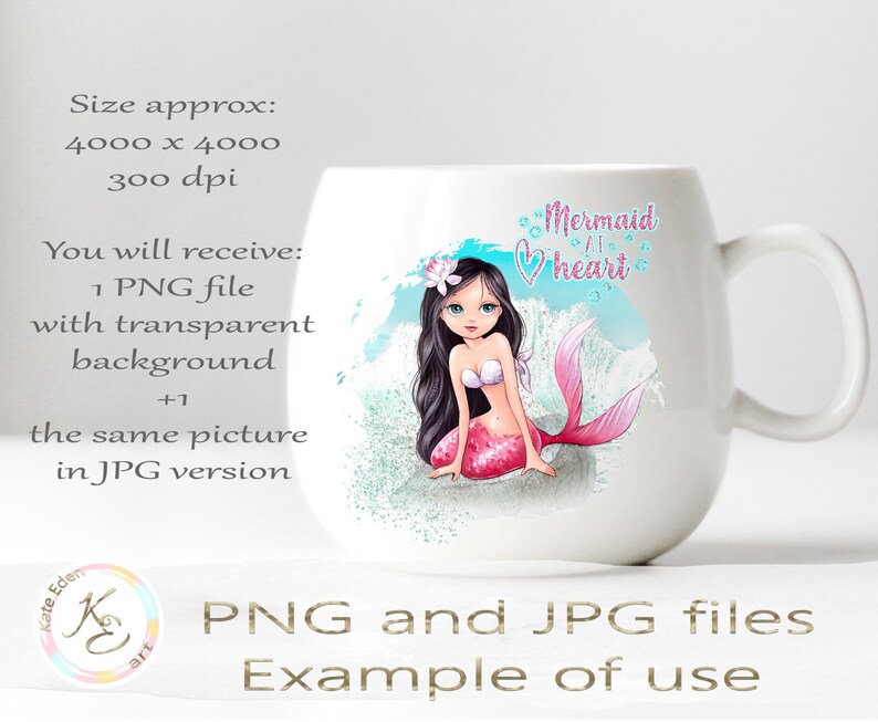 Mermaid at the Heart PNG Mermaid PNG Instant Digital - Etsy
