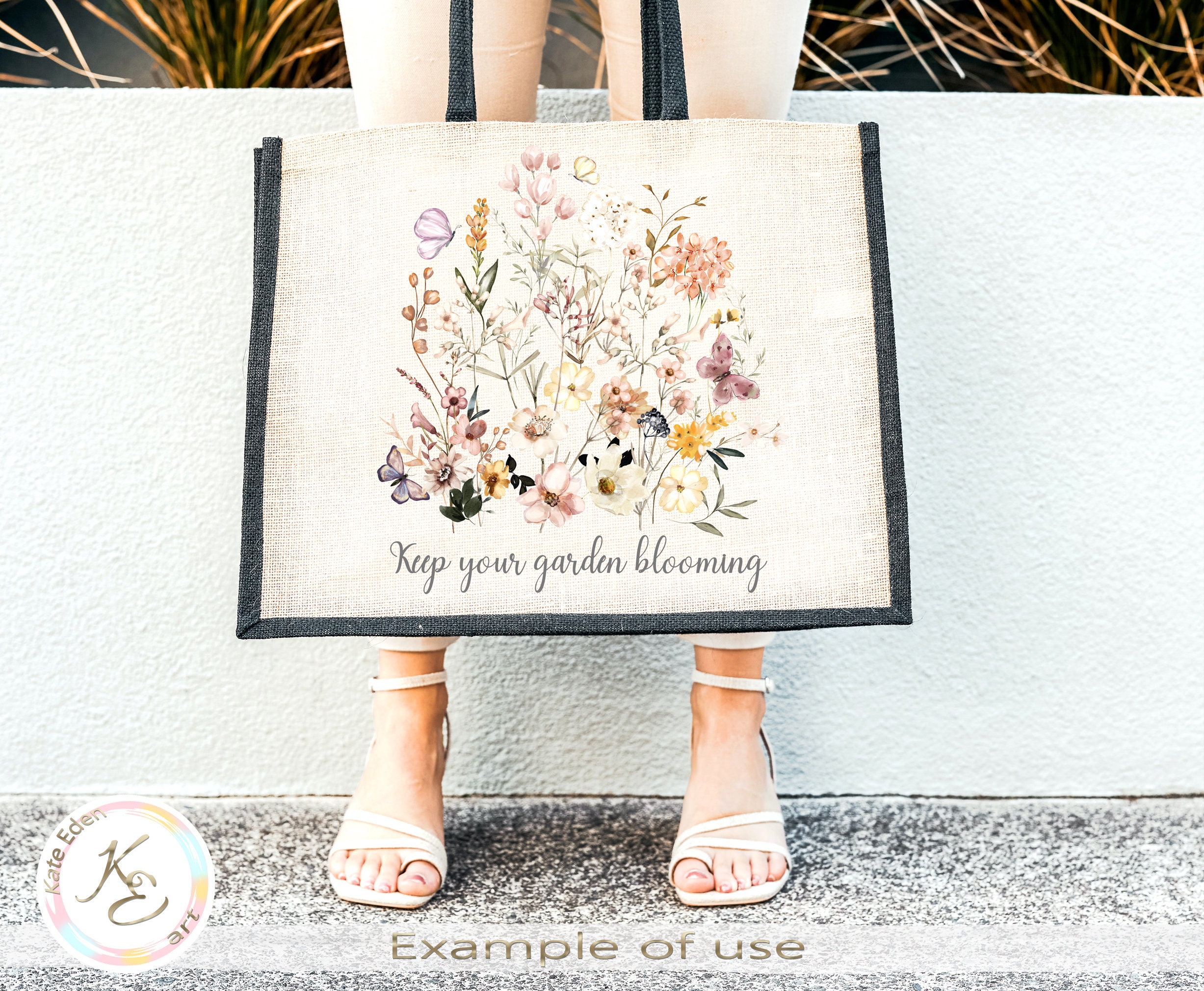 Pressed Flowers PNG Meadow Wildflowers Floral Cottagecore - Etsy