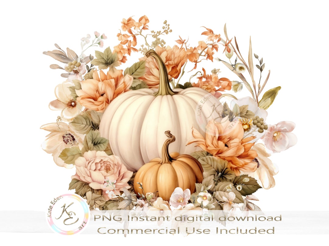 Boho Pumpkins PNG, Thanksgiving, Instant Digital Download, Scrapbook ...