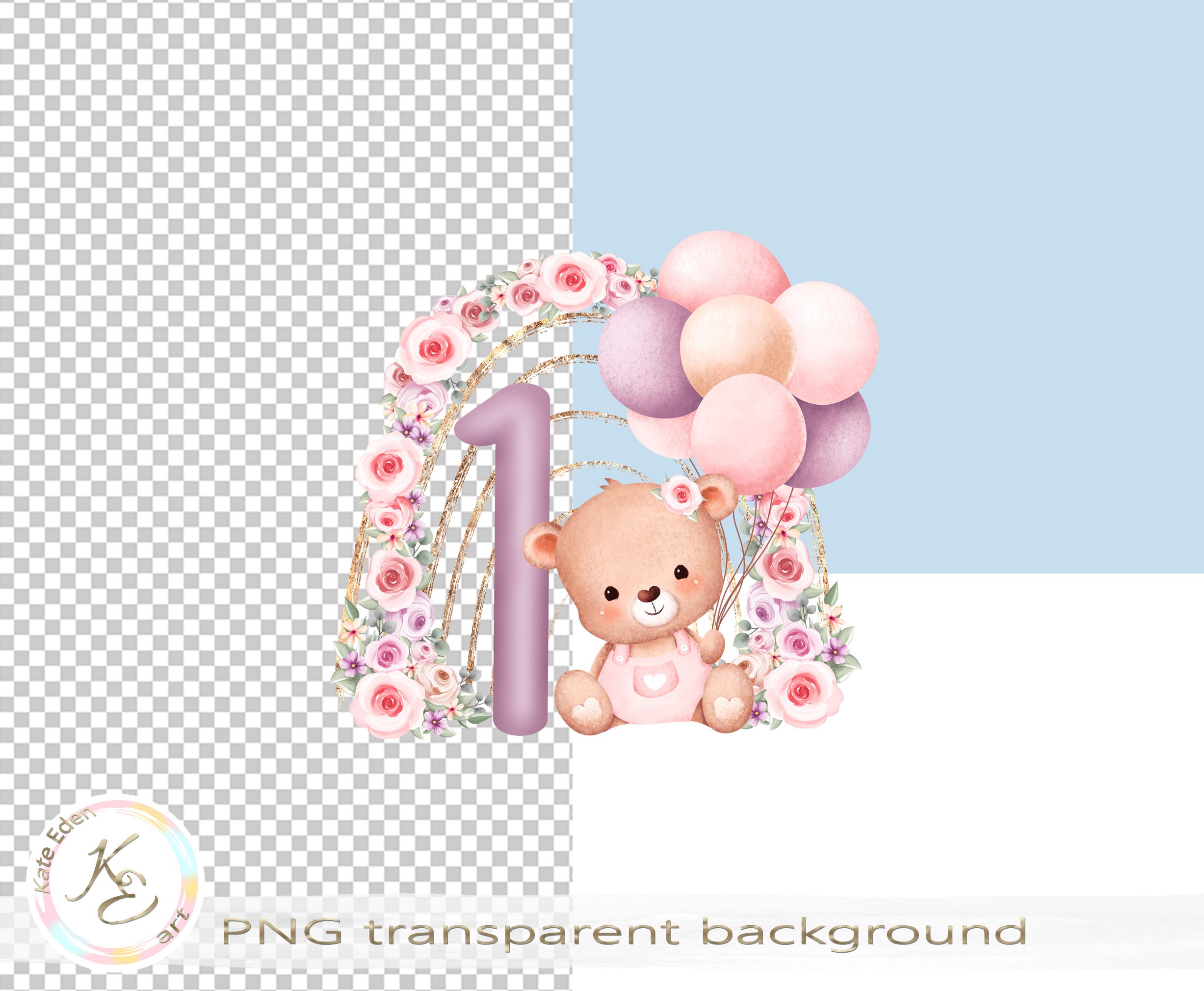 First Birthday Girl PNG 1st Birthday Girl Cute Bear PNG - Etsy UK
