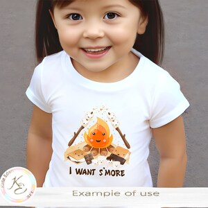 I Want S'more PNG, Smores Clipart, Summer, Instant Download, Smore ...