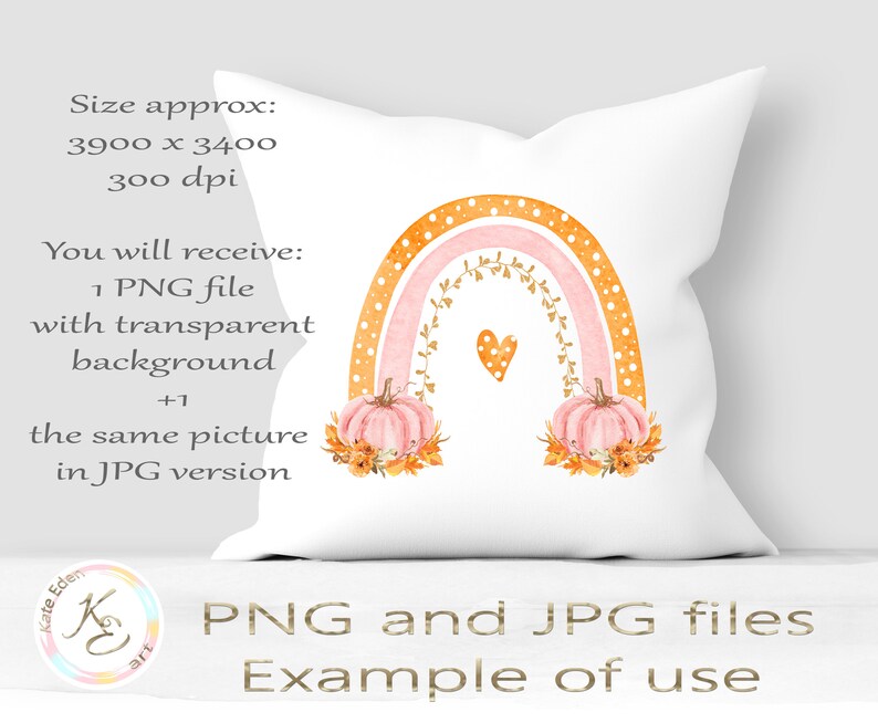 Autumn Rainbow PNG Design Fall Leaves Pink Pumpkins Fall - Etsy