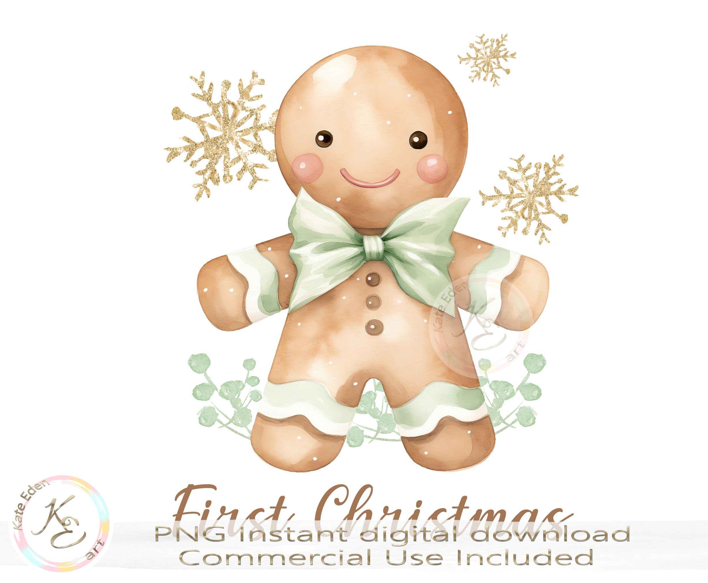 1st Christmas PNG, Gingerbread Man, Baby First Christmas, Sublimation ...