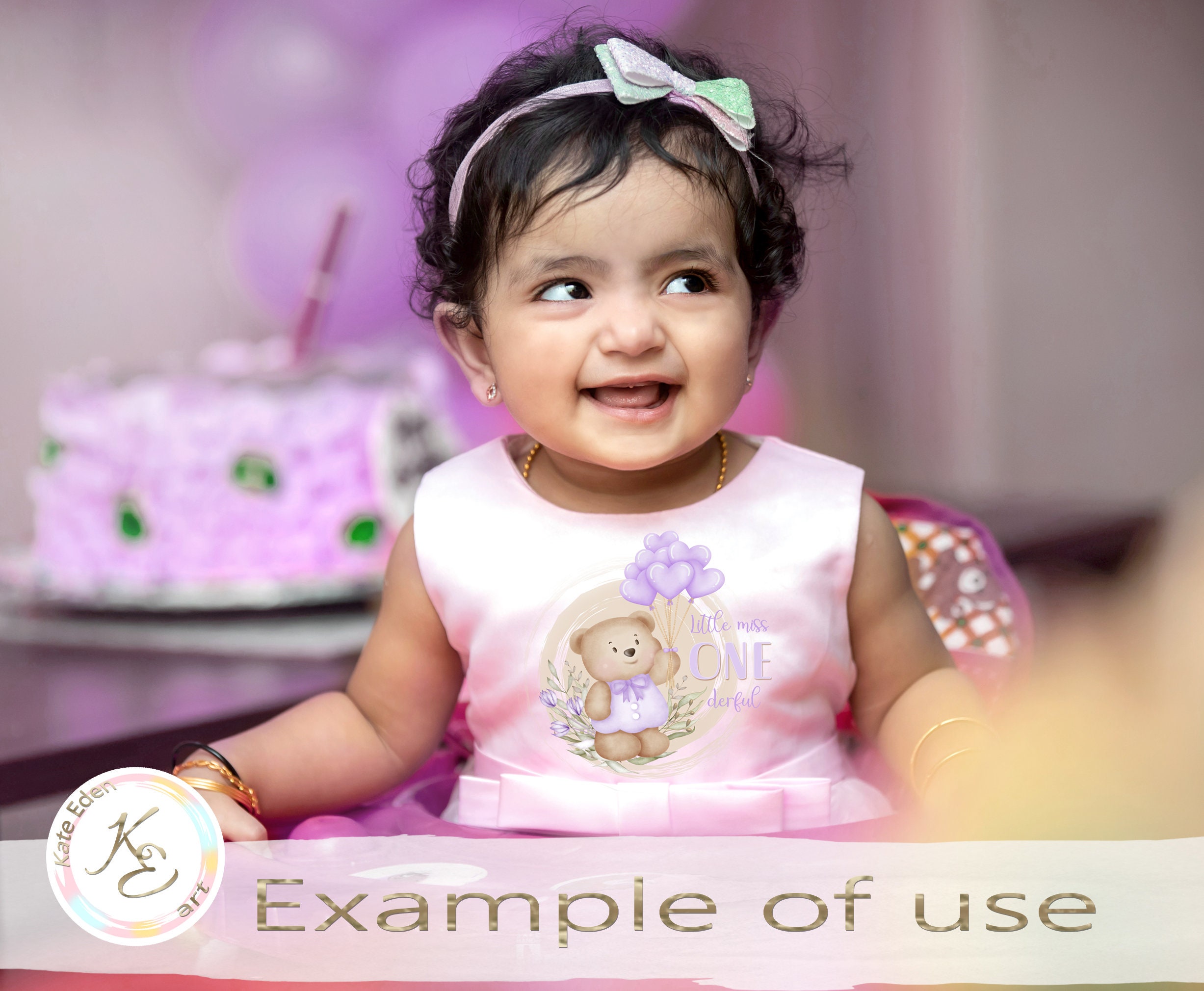 First Birthday Design for Baby Girl PNG Sublimation Design - Etsy