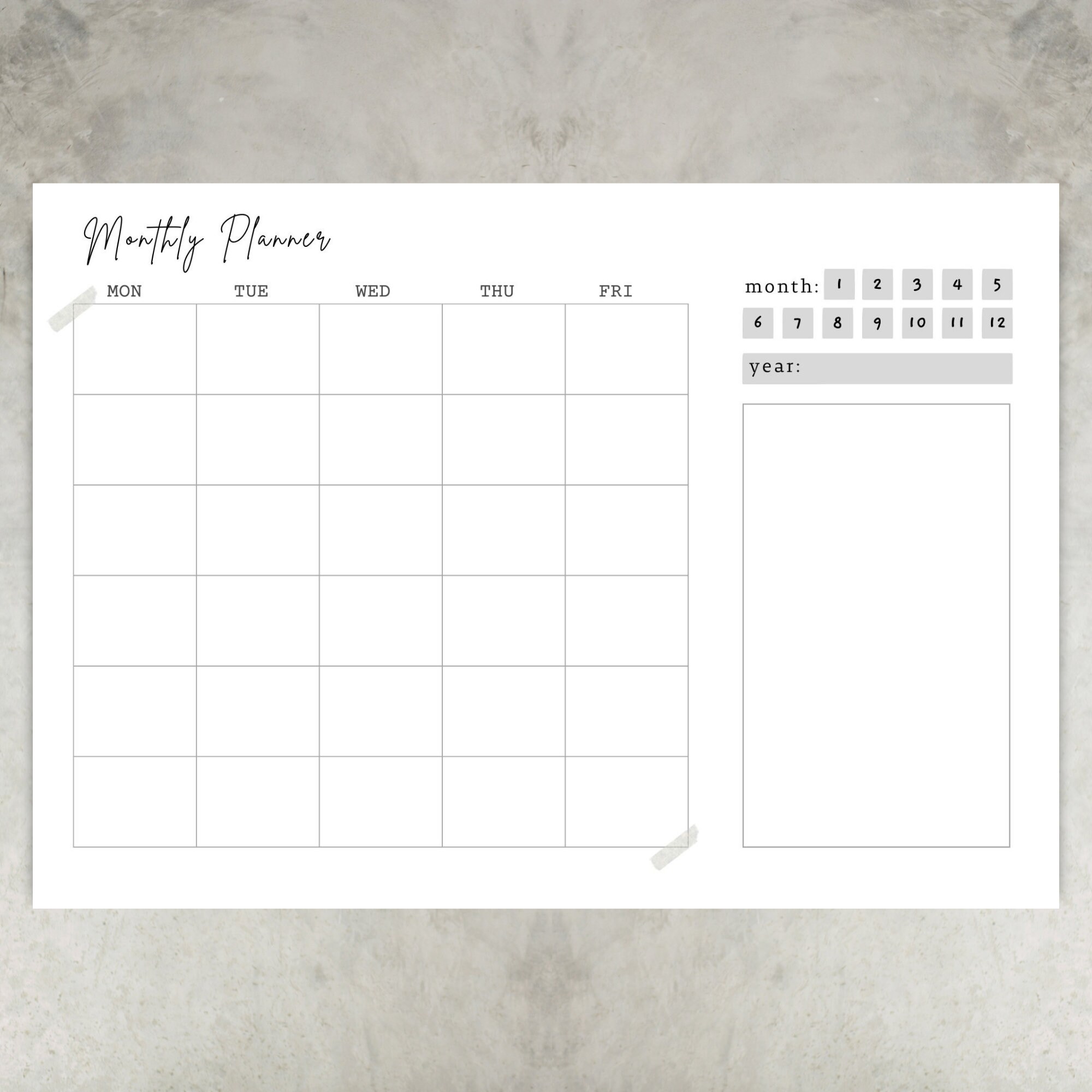 Printable Monthly Planner Printable Planner Monthly - Etsy