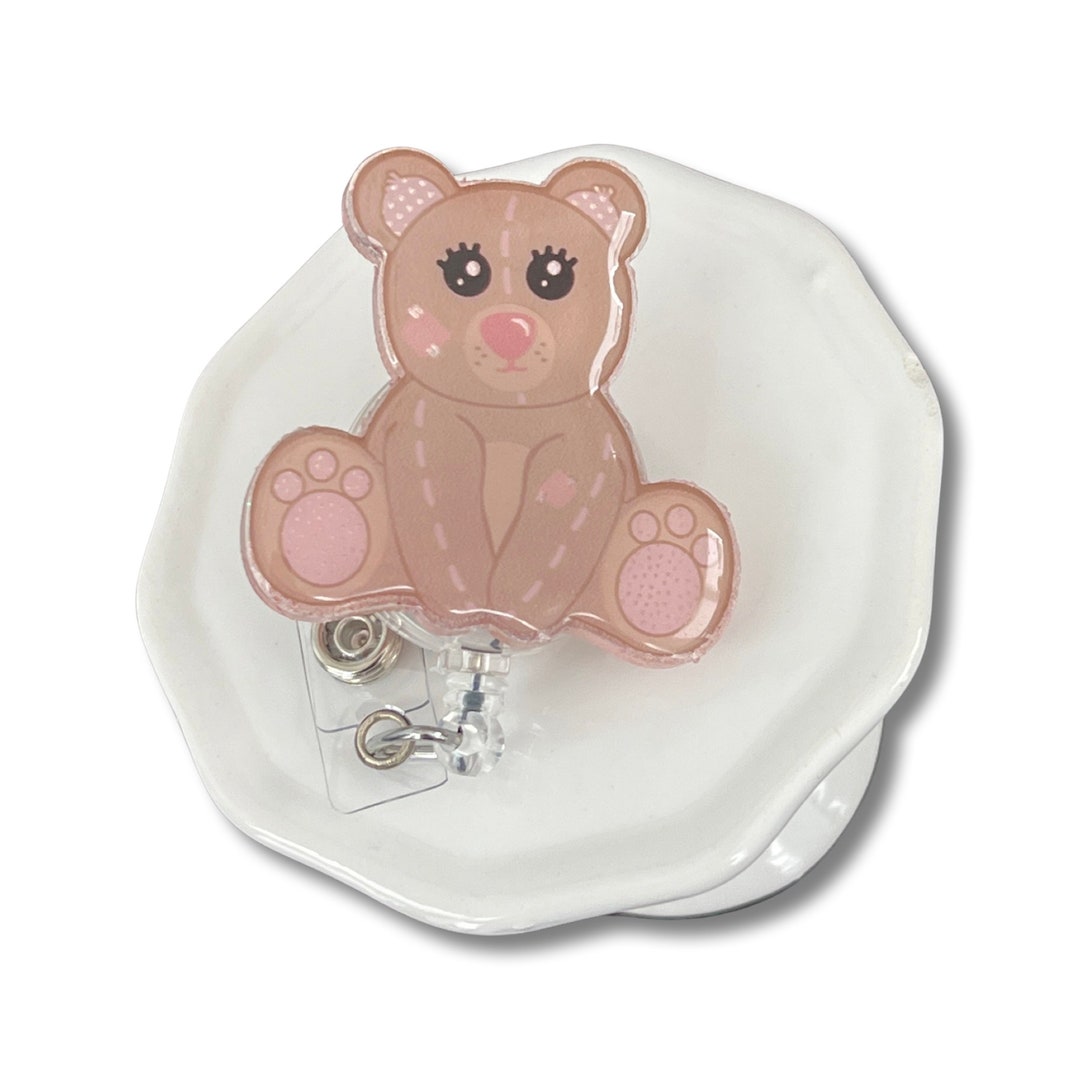 Teddy Bear Badge Reel, Teddy Bear Badge Holder, Medical Badge Reel - Etsy