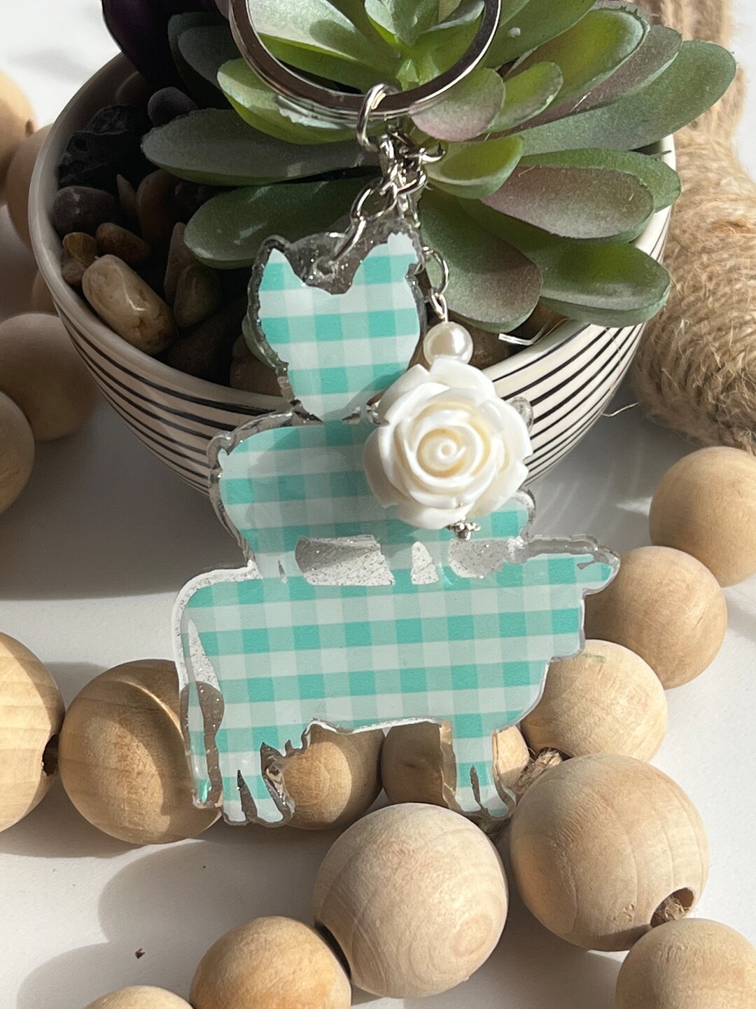 Farm Animal Keychain, Stacked Farm Animal Keychain, Western Keychain ...