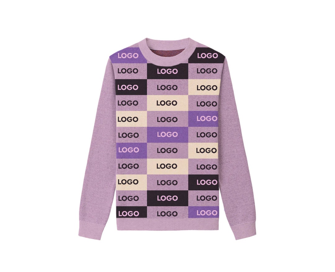 Womens Custom Personalized Logo on a Knitted Sweater Customized 4-color ...