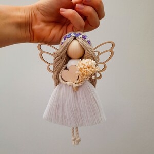 Macrame Doll, Angel Guardian, Personalized Gift for Birthday, Baptism ...