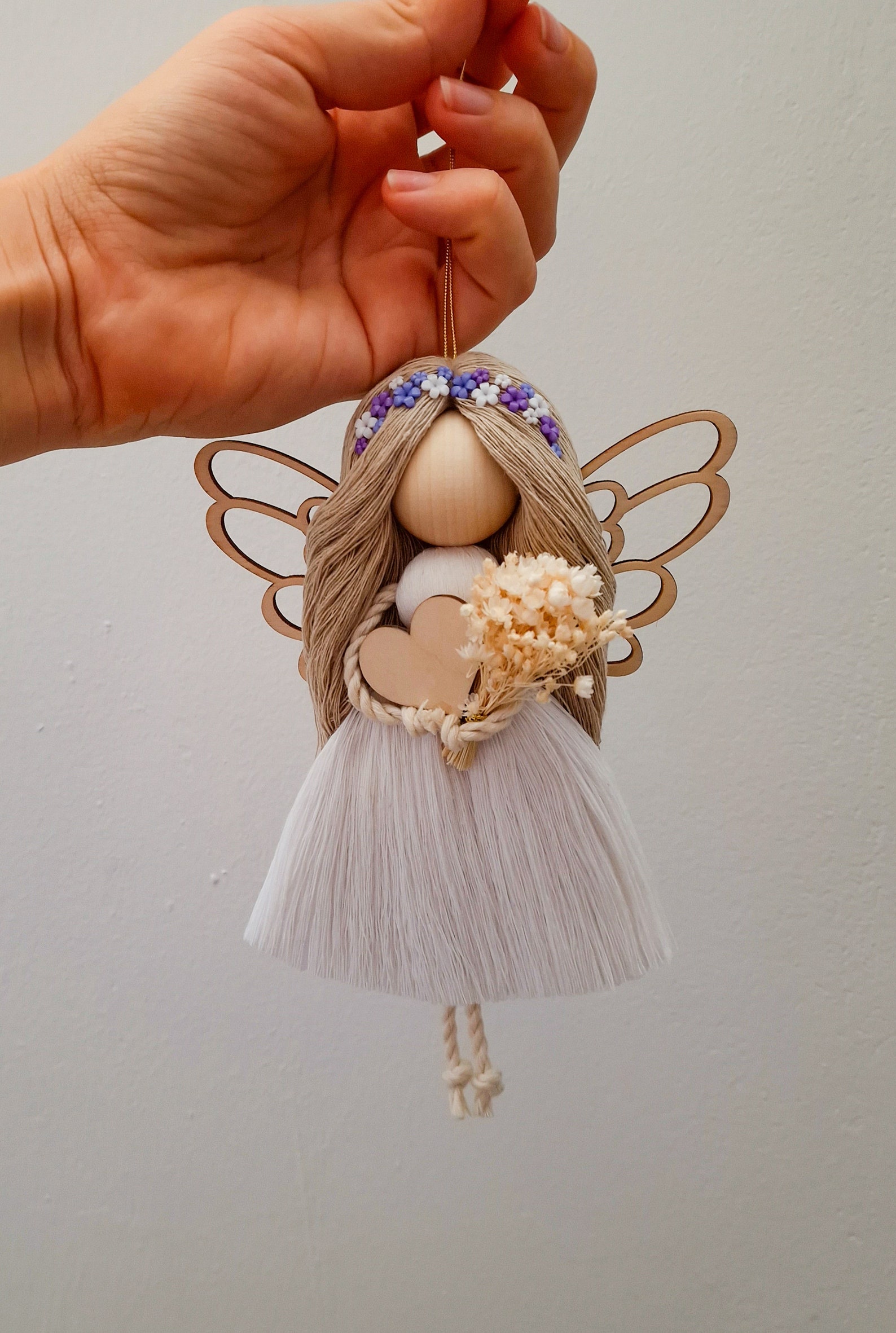 Macrame Doll, Angel Guardian, Personalized Gift for Birthday, Baptism ...