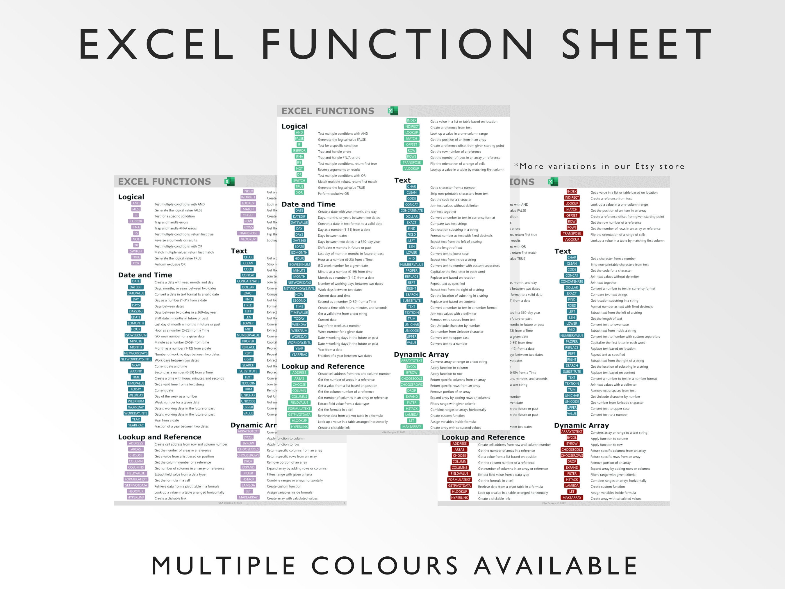 Microsoft Excel Functions Printable Excel Cheat Sheet Workbook ... Microsoft Excel Functions Printable Excel Cheat Sheet Workbook ...