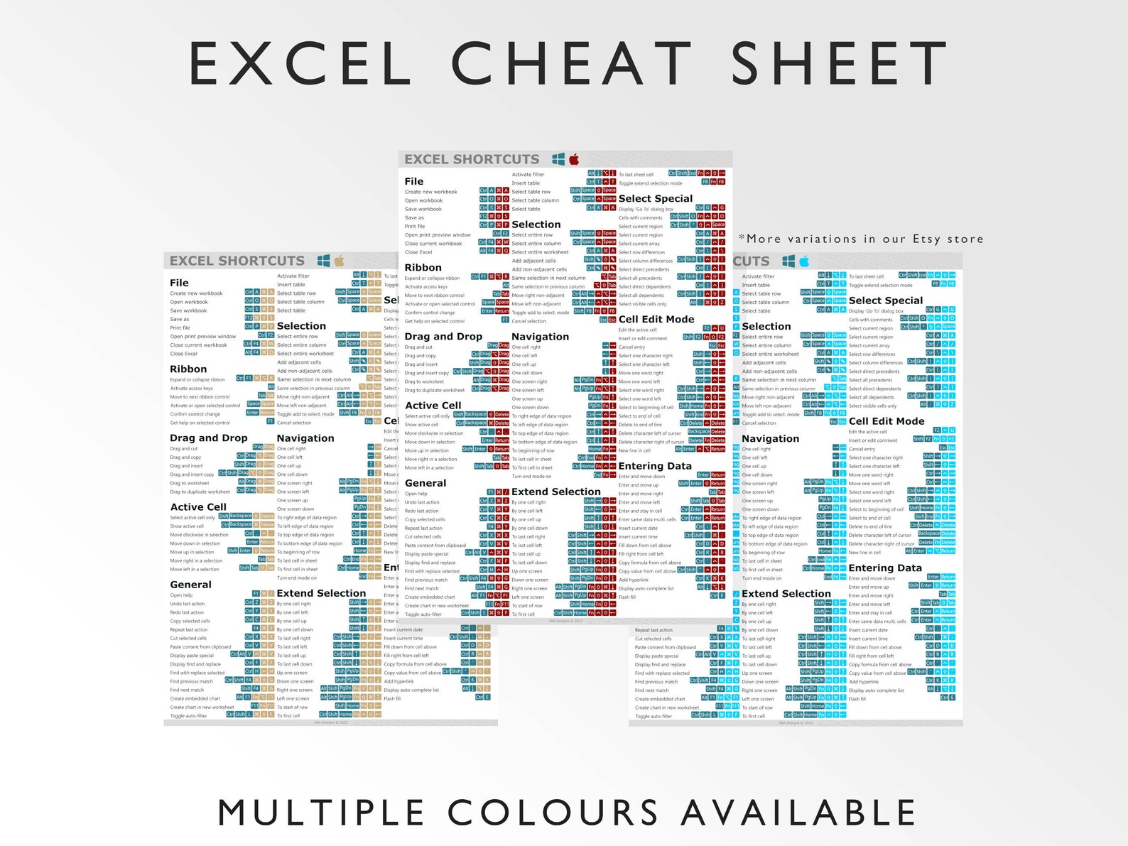 Microsoft Excel Shortcuts | Printable Excel Cheat Sheet | Workbook ...