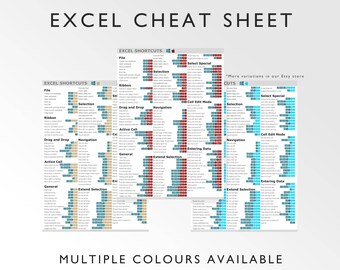 Microsoft Excel Shortcuts Printable Excel Cheat Sheet