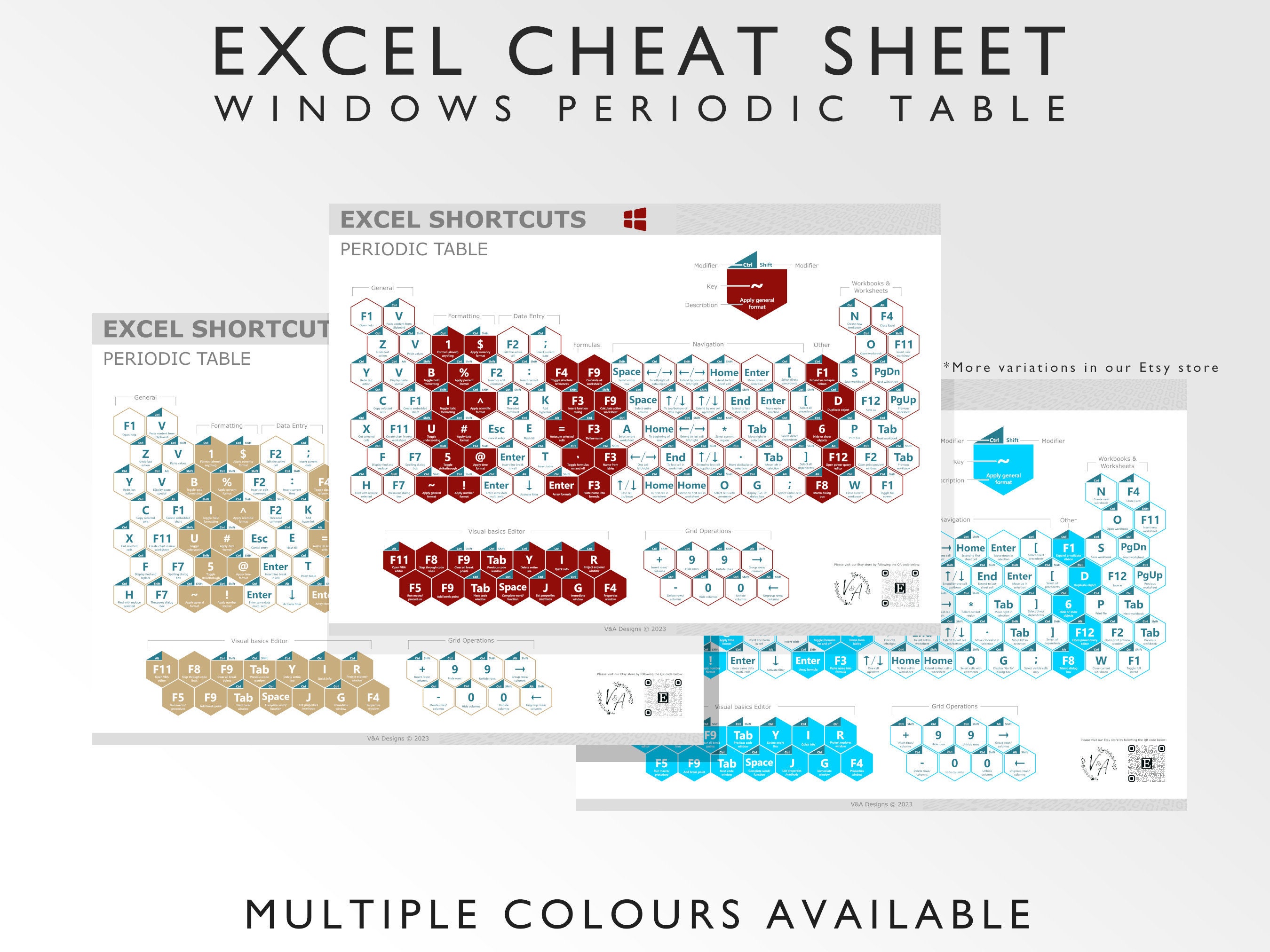 Excel Shortcuts Periodic Table Cheat Sheet | Windows (PDF) - Etsy