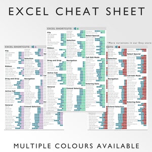 Microsoft Excel Shortcuts | Printable Excel Cheat Sheet | Workbook ...